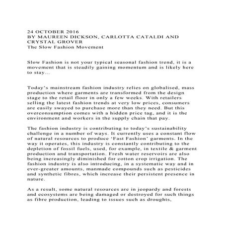 Slow Fashion vs. Fast Fashion: Key Differences and Impact | PDF