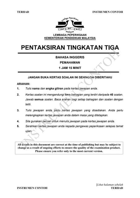 Pt3 speaking sample test examiner booklet | PDF