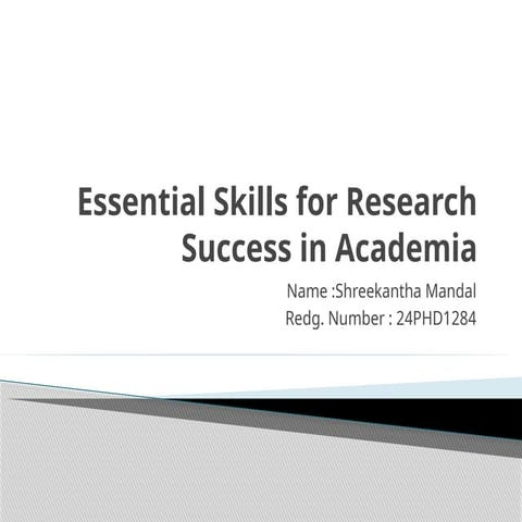 Essential Skills for Research Success in Academia Essential Skills for ...