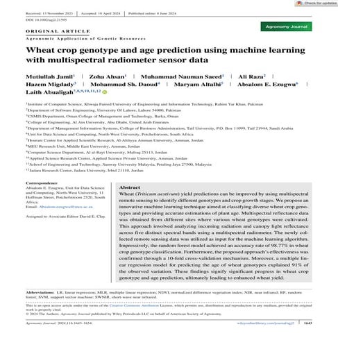 Wheat crop genotype and age prediction using machine learning.pdf