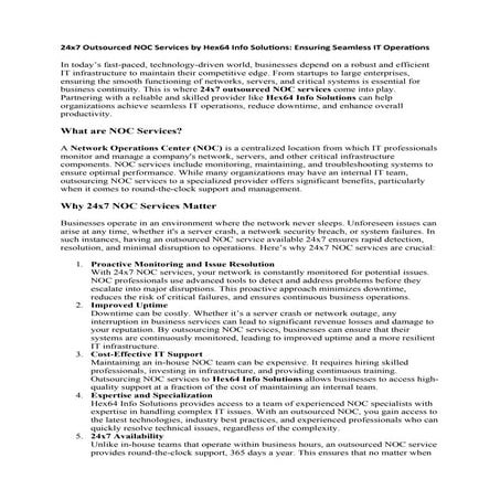 24/7 Proactive NOC Solutions for Seamless IT Operations | DOCX