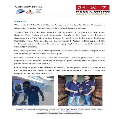 24x7pestcontrol company profile2018 n | PDF