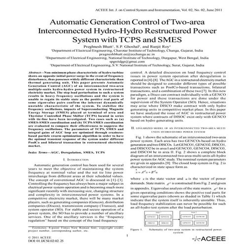 Automatic Generation Control Of Two Area Interconnected Hydro Hydro Restructured Power System