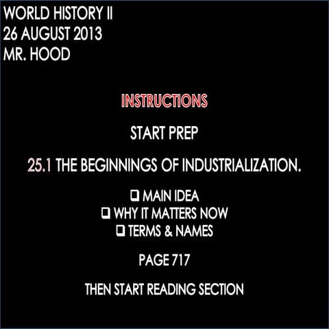 25.1 THE BEGINNINGS OF INDUSTRIALIZATION | PPTX
