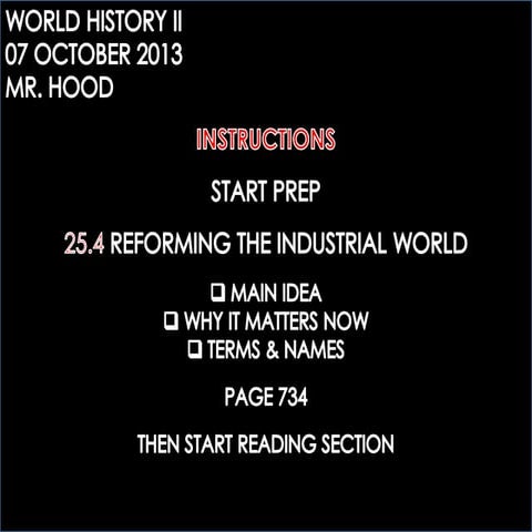 WHTWO: 25.4 REFORMING THE INDUSTRIAL WORLD | PPTX