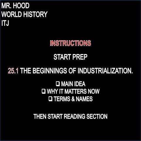 25.1 the beginnings of industrialization new | PPTX
