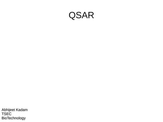 SAR & QSAR | PPTX | Chemistry | Science