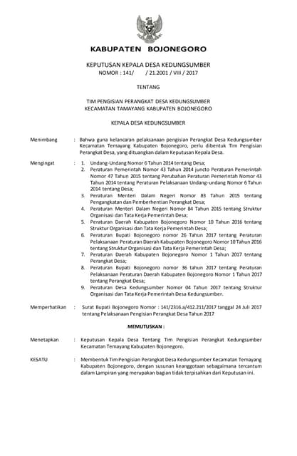 Sk pokja profil desa | DOCX