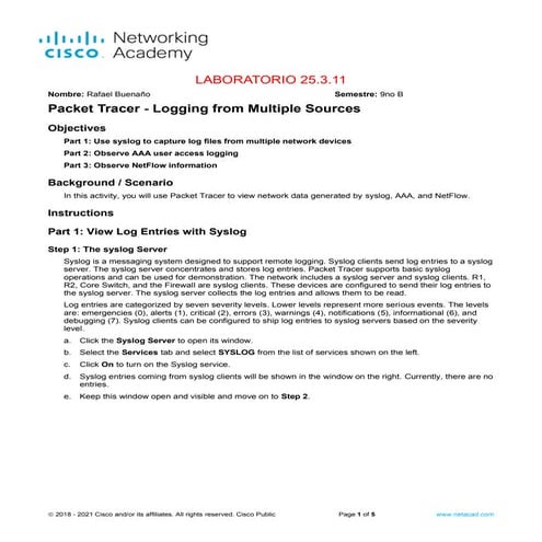 25.3.11 packet tracer logging from multiple sources | PDF
