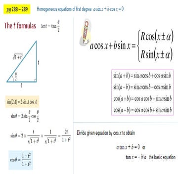 Mathematical formulas and trigonometric solutions | PPT