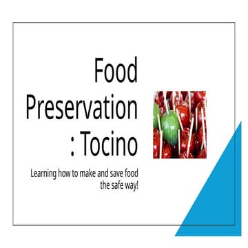 Food preparation presentation focusing on Tocino | PPTX