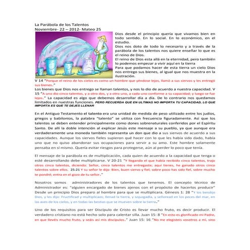 25. la parabola de los talentos | DOCX