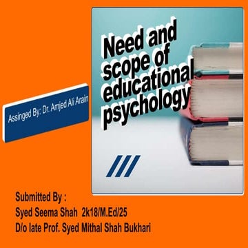 Need and Scope of Educational Psychology | PPT