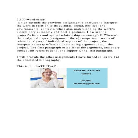2,500-word essay which extends the previous assignment’s analyse | PDF