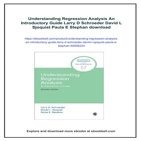 Understanding Regression Analysis An Introductory Guide Larry D Schroeder David L Sjoquist Paula ...
