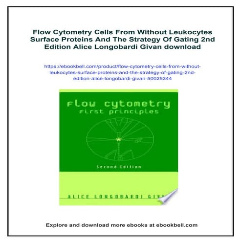 Flow Cytometry Cells From Without Leukocytes Surface Proteins And The ...
