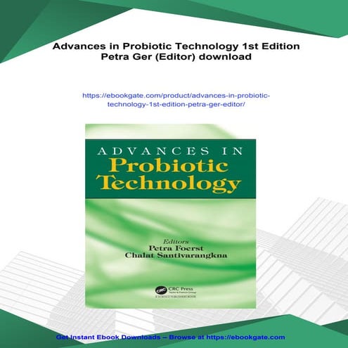 Advances in Probiotic Technology 1st Edition Petra Ger (Editor) | PDF