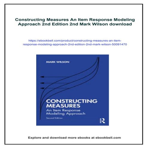 Constructing Measures An Item Response Modeling Approach 2nd Edition 2nd Mark Wilson | PDF