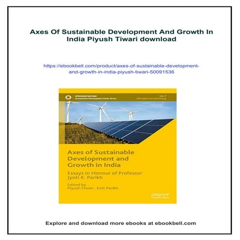 Axes Of Sustainable Development And Growth In India Piyush Tiwari | PDF