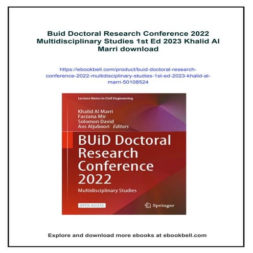 Buid Doctoral Research Conference 2022 Multidisciplinary Studies 1st Ed ...