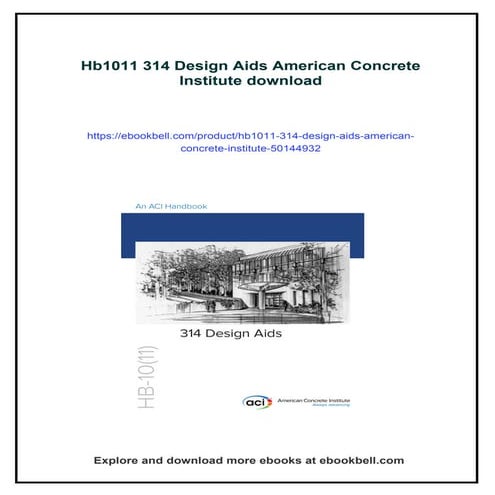 Hb1011 314 Design Aids American Concrete Institute | PDF
