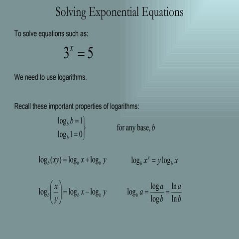 2.5.08 Exponential Equations | PPT