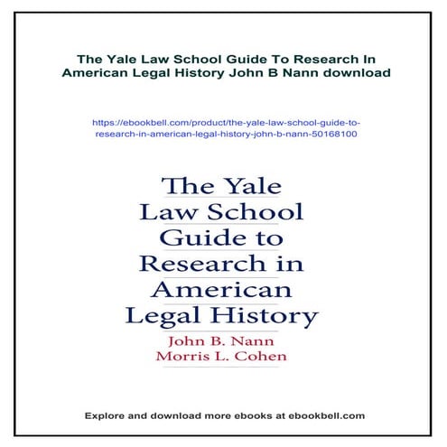 The Yale Law School Guide To Research In American Legal History John B ...