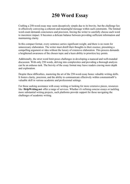 400 Word Essay Sample | PDF