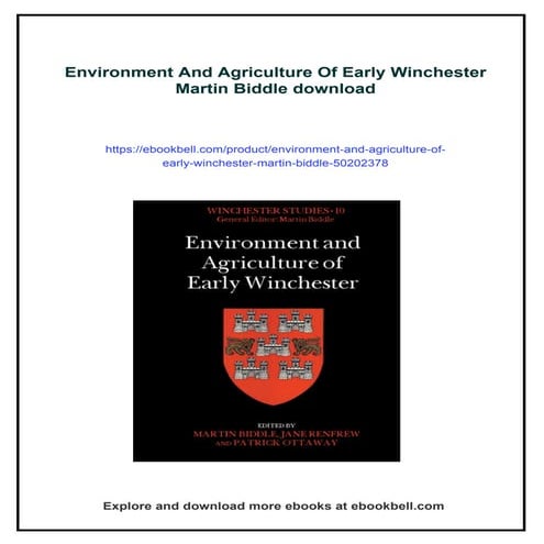 Environment And Agriculture Of Early Winchester Martin Biddle | PDF