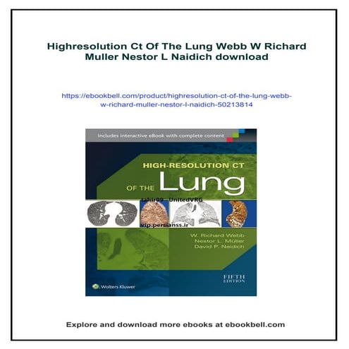 Highresolution Ct Of The Lung Webb W Richard Muller Nestor L Naidich | PDF