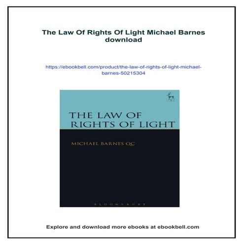 The Law Of Rights Of Light Michael Barnes | PDF