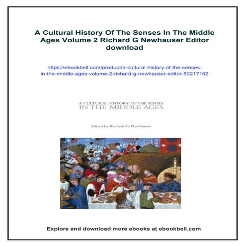 A Cultural History Of The Senses In The Middle Ages Volume 2 Richard G ...