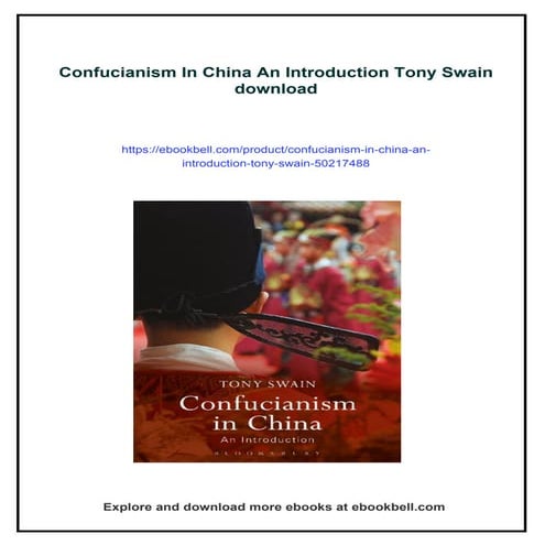 Confucianism In China An Introduction Tony Swain | PDF