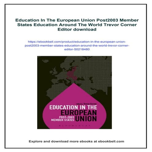 Education In The European Union Post2003 Member States Education Around ...