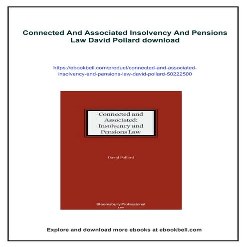 Connected And Associated Insolvency And Pensions Law David Pollard | PDF