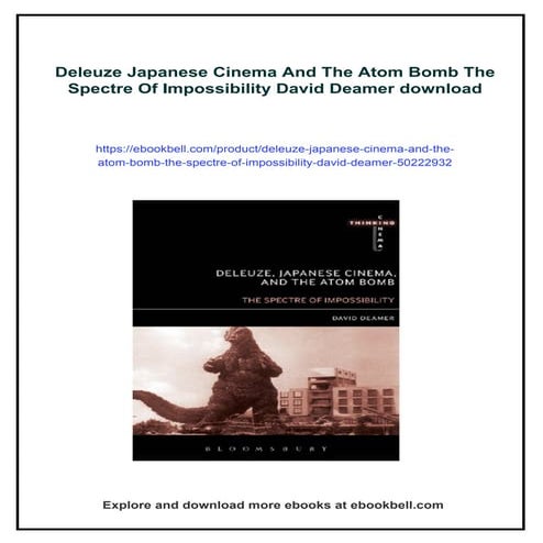 Deleuze Japanese Cinema And The Atom Bomb The Spectre Of Impossibility ...
