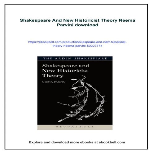 Shakespeare And New Historicist Theory Neema Parvini | PDF