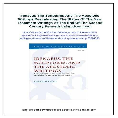 Irenaeus The Scriptures And The Apostolic Writings Reevaluating The ...