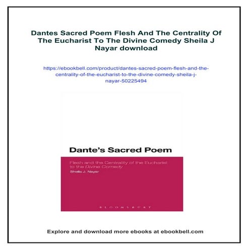 Dantes Sacred Poem Flesh And The Centrality Of The Eucharist To The ...