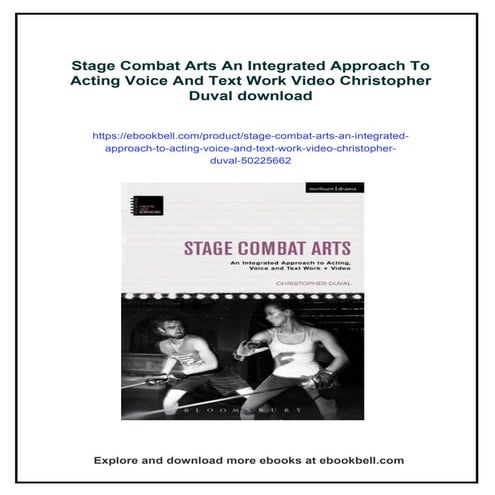 Stage Combat Arts An Integrated Approach To Acting Voice And Text Work ...