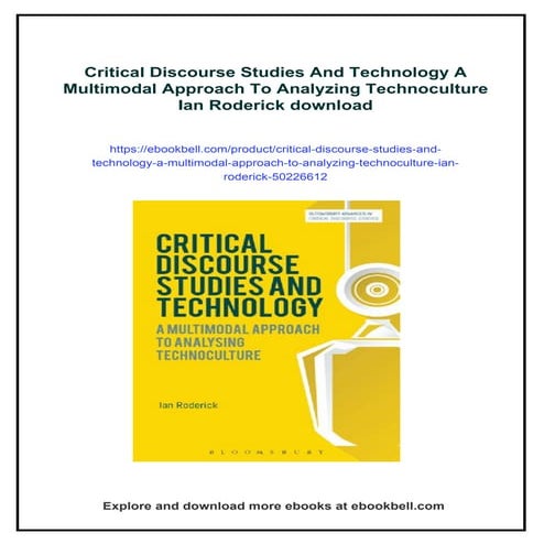Critical Discourse Studies And Technology A Multimodal Approach To ...