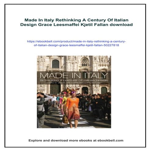 Made In Italy Rethinking A Century Of Italian Design Grace Leesmaffei ...
