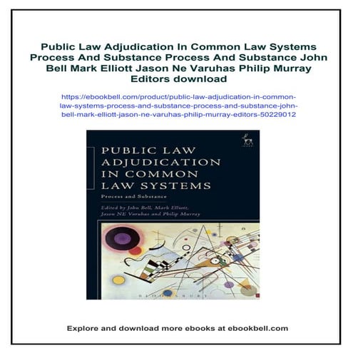 Public Law Adjudication In Common Law Systems Process And Substance ...