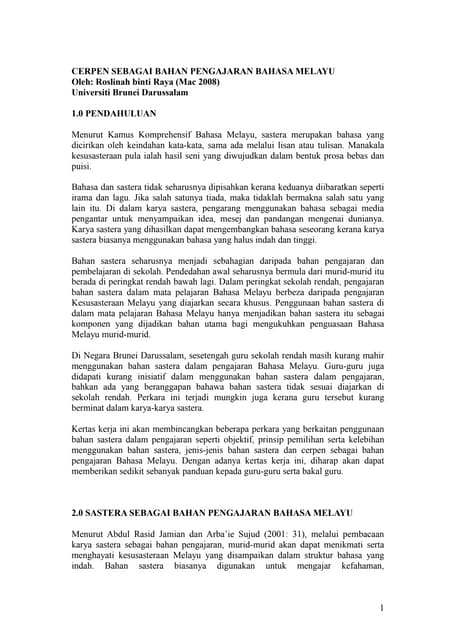 GENRE KESUSATERAAN MELAYU | DOCX