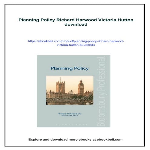 Planning Policy Richard Harwood Victoria Hutton | PDF