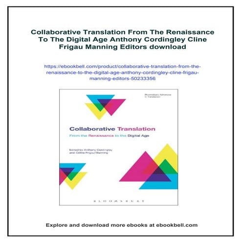 Collaborative Translation From The Renaissance To The Digital Age ...