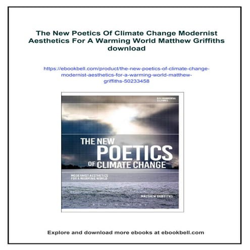 The New Poetics Of Climate Change Modernist Aesthetics For A Warming ...
