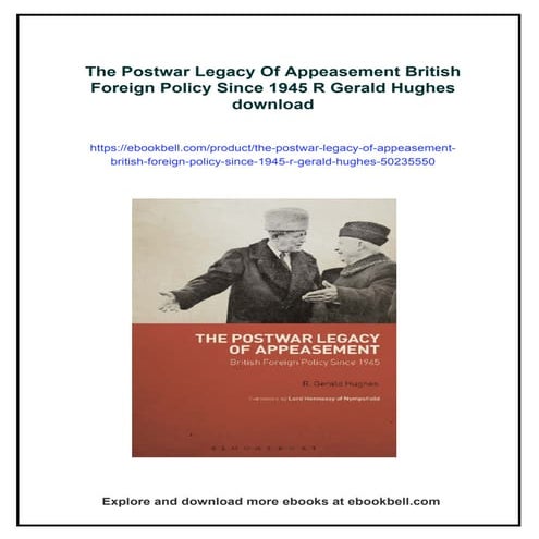 The Postwar Legacy Of Appeasement British Foreign Policy Since 1945 R ...