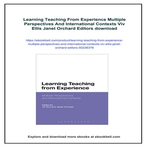 Learning Teaching From Experience Multiple Perspectives And ...