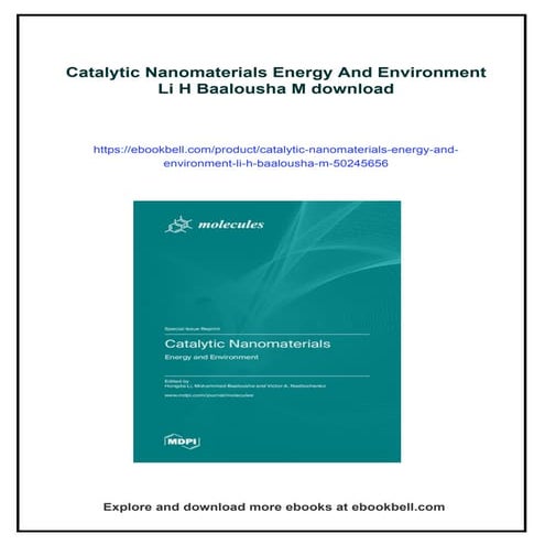 Catalytic Nanomaterials Energy And Environment Li H Baalousha M | PDF